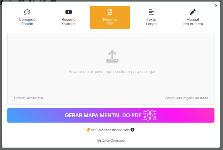 Converter PDF em Mapa Mental usando IA